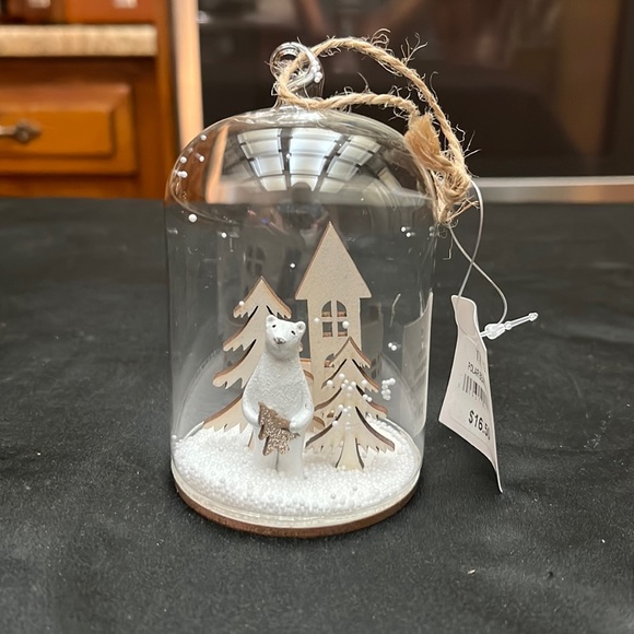 Arty | Holiday | Nwt Clear Glass Holiday Globe With Wooden Polar Bear ...